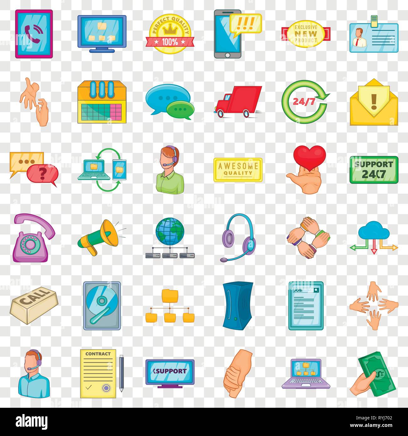 Support icons set, cartoon style Stock Vector Image & Art - Alamy