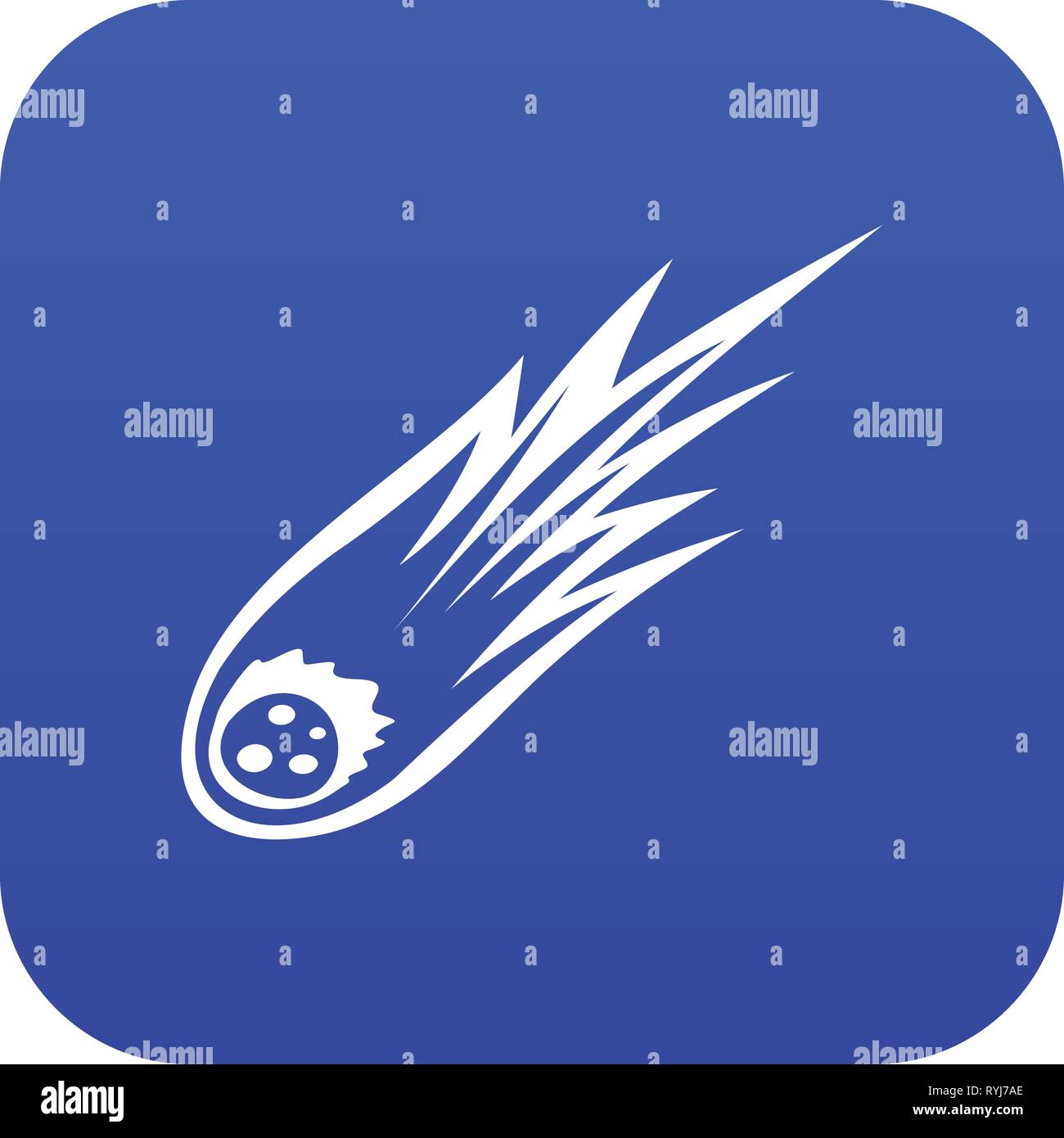 Falling meteor with long tail icon digital blue Stock Vector Image ...