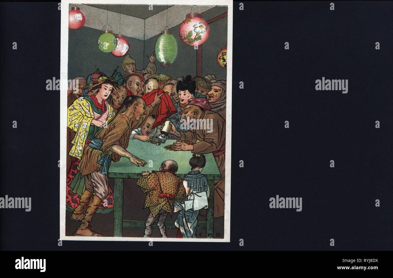 game, casinos, Chinese gambling house, chromolithograph, Germany, 2nd ...