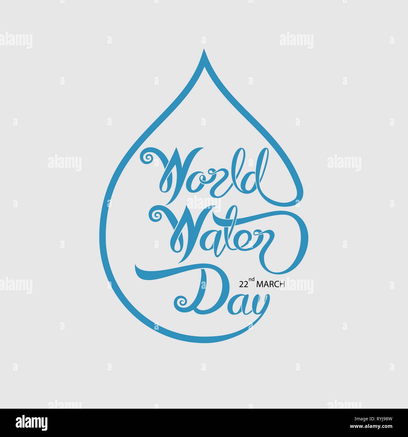 Blue World Water Day Typographical Design Elements World Water Day Icon