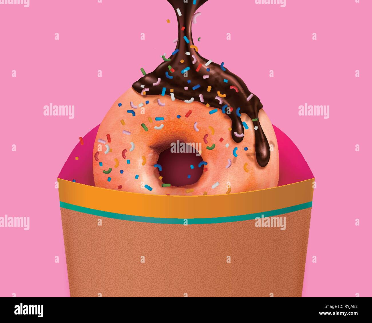 Sprinkled donut Stock Vector Images - Alamy