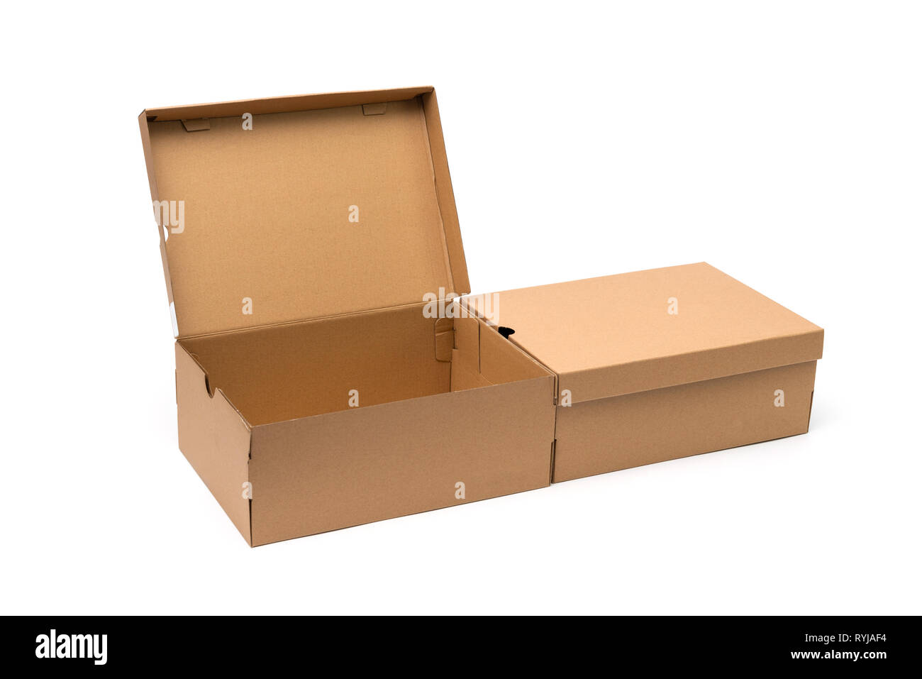 Brown cardboard shoes box with lid for shoe or sneaker product ...