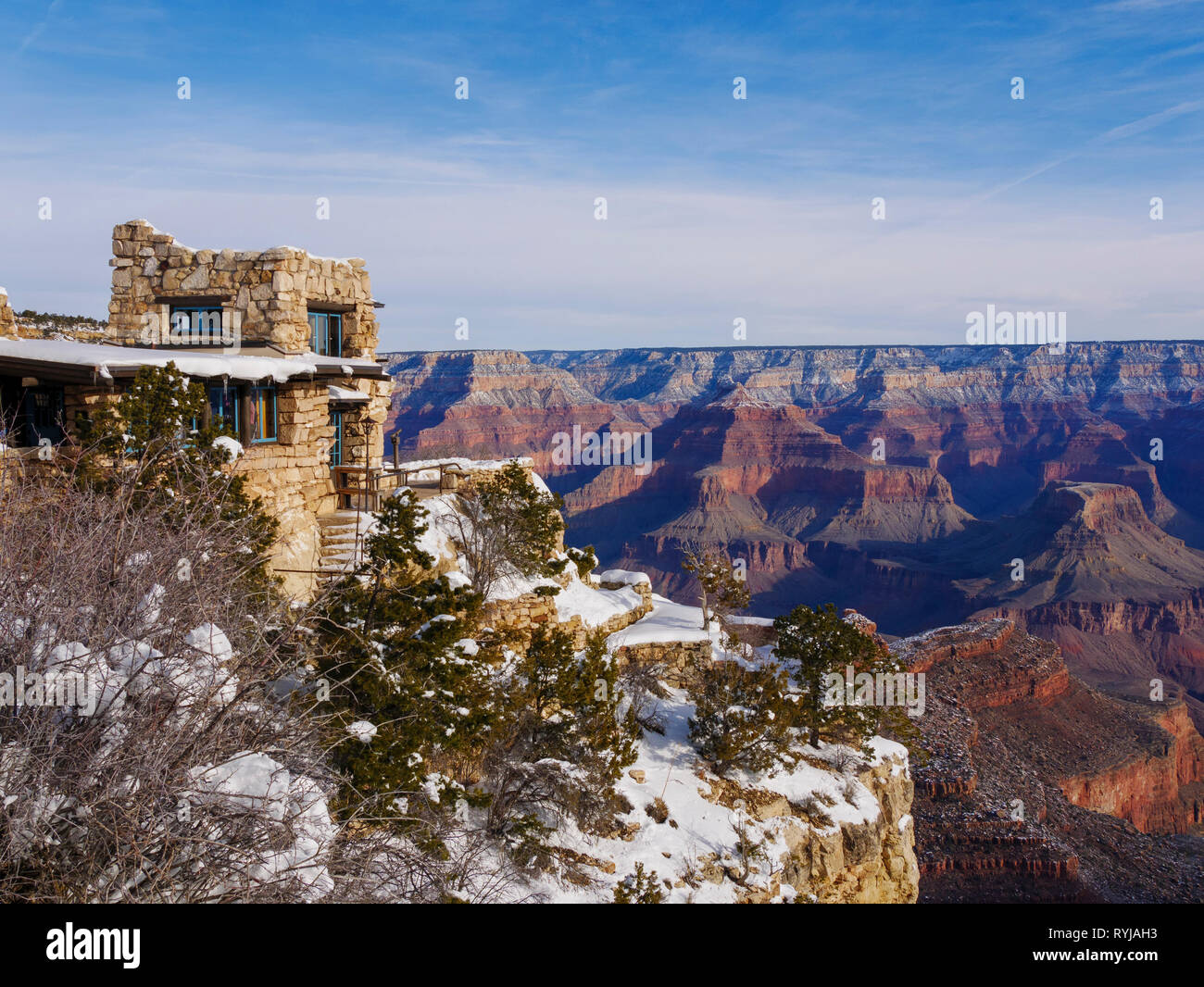 Lookout Studio at the South Rim of the Grand Canyon Stock Photo - Alamy