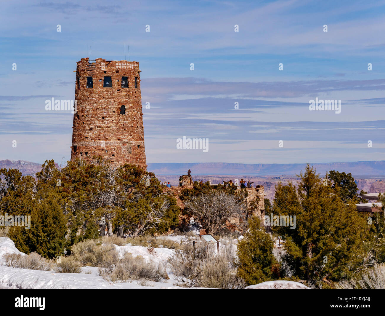 The watchtower at Desert View. Mary Colter architect Stock Photo - Alamy