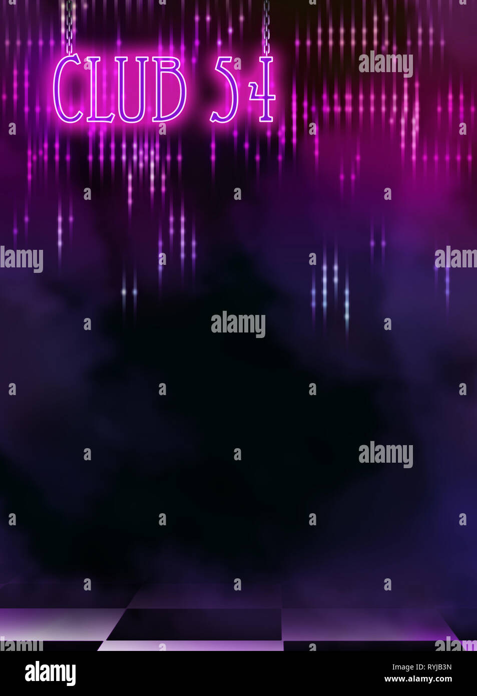 3d illustration of club interior with pink glitters Stock Photo - Alamy