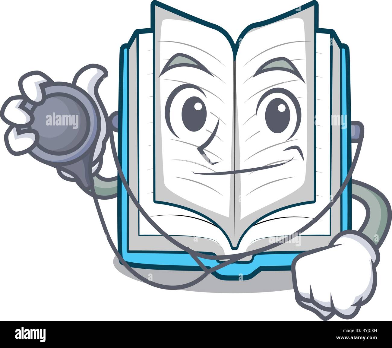 Doctor opened book on the cartoon table Stock Vector Image & Art - Alamy