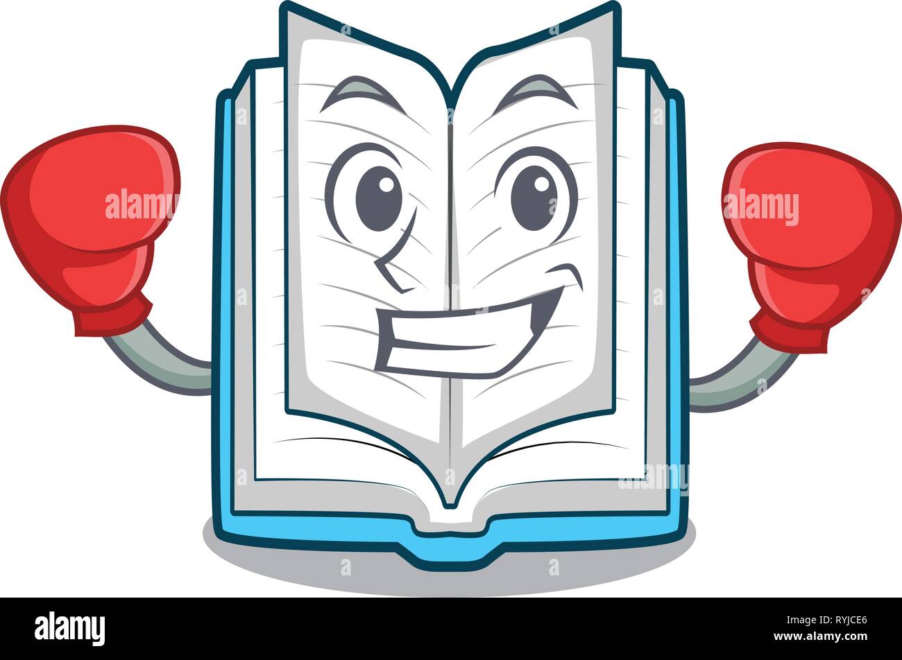 Boxing opened book on the cartoon table Stock Vector Image & Art - Alamy