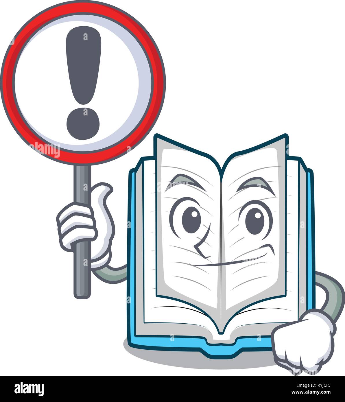 With sign opened book on the cartoon table Stock Vector Image & Art - Alamy