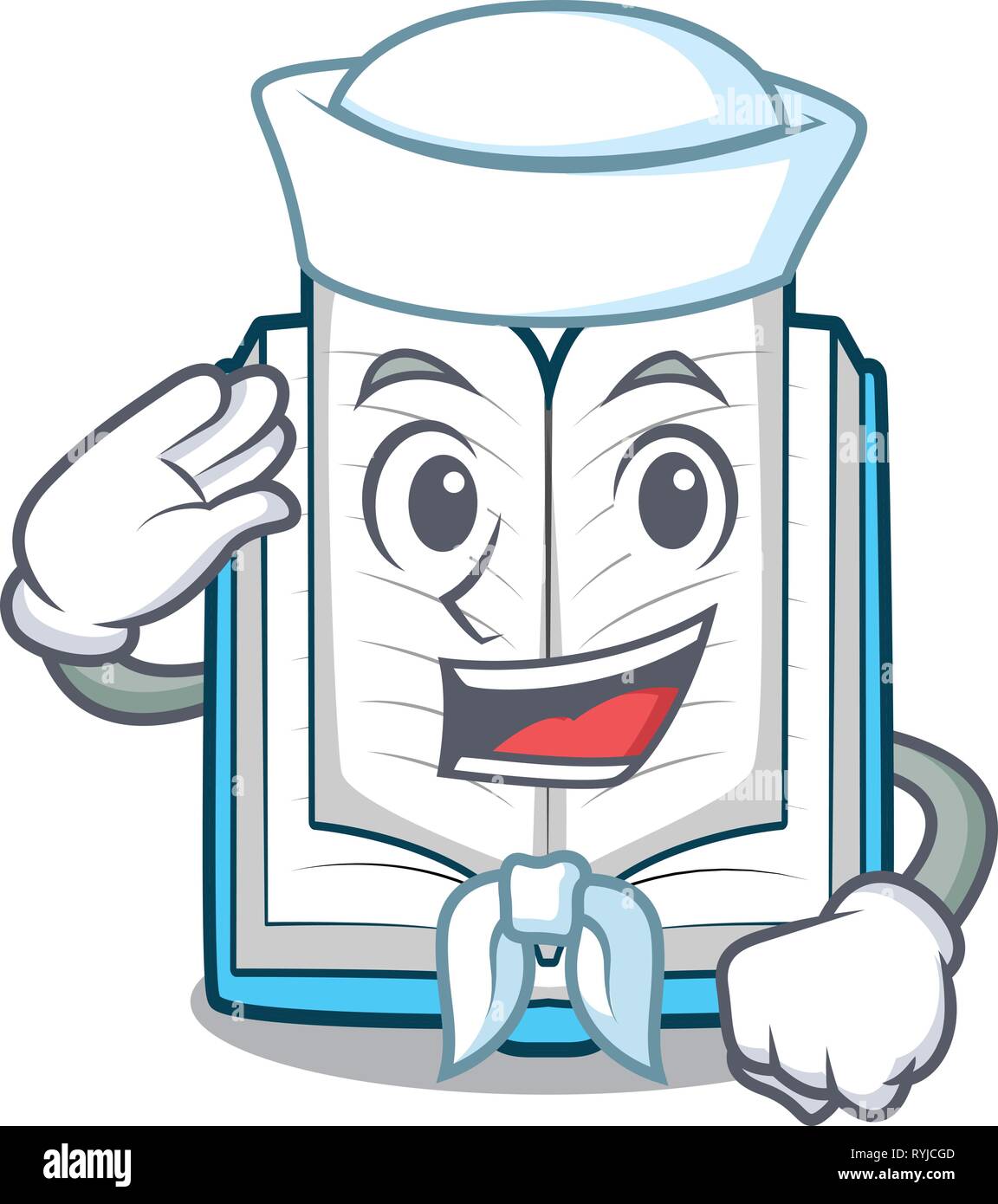 Sailor opened book on the cartoon table Stock Vector Image & Art - Alamy