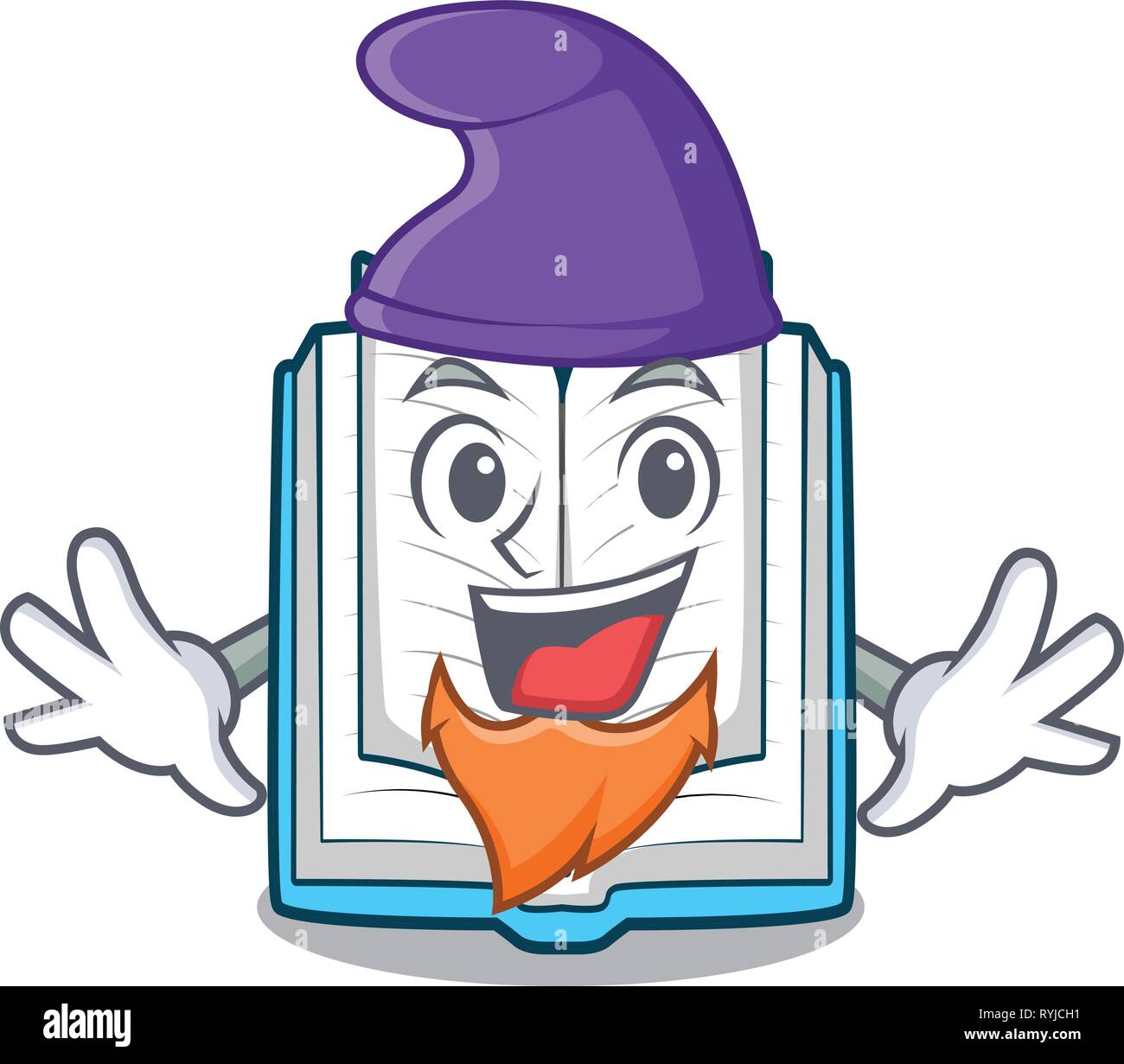 Elf opened book on the cartoon table Stock Vector Image & Art - Alamy