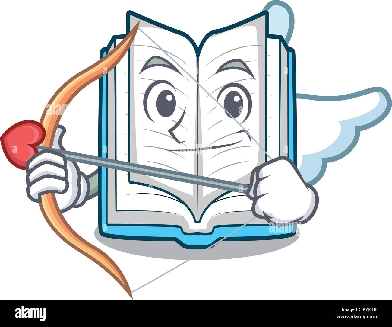 Cupid opened book on the cartoon table Stock Vector Image & Art - Alamy
