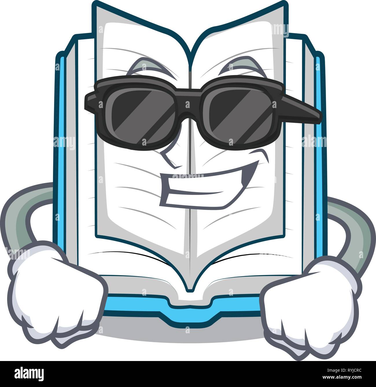 Super cool opened book isolated in the character Stock Vector Image ...