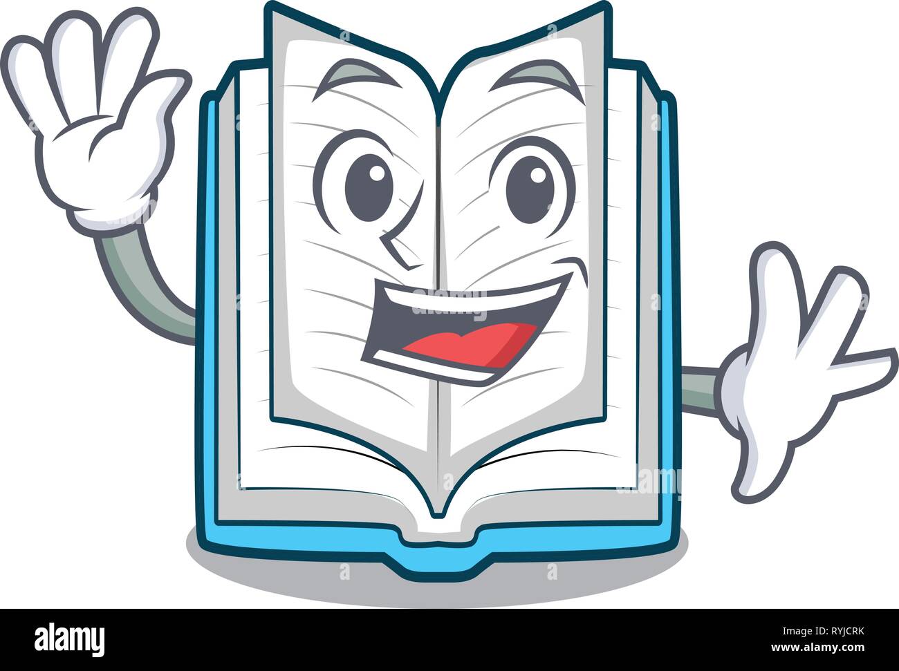 Waving opened book isolated in the character Stock Vector Image & Art ...