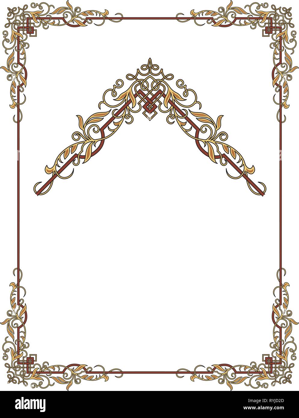 Old World Borders Vector - Tiled frame in plant leaves and flowers ...