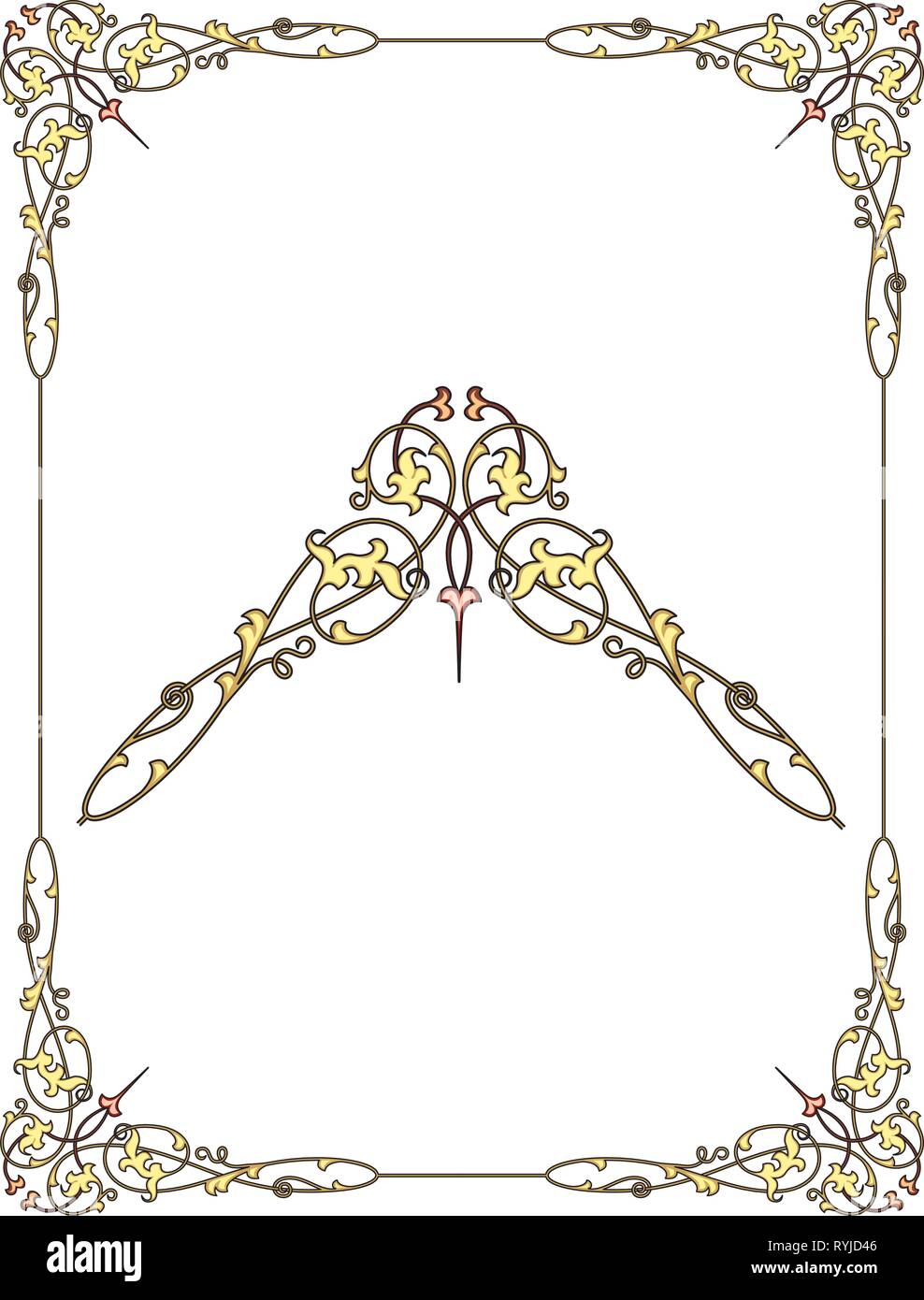 Old World Borders Vector - Tiled frame in plant leaves and flowers ...