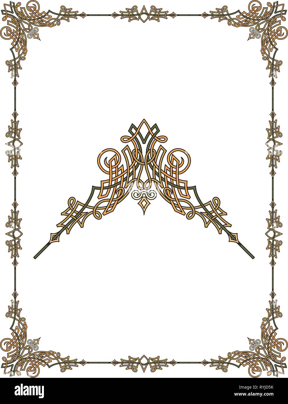 Old World Borders Vector - Tiled frame in plant leaves and flowers ...