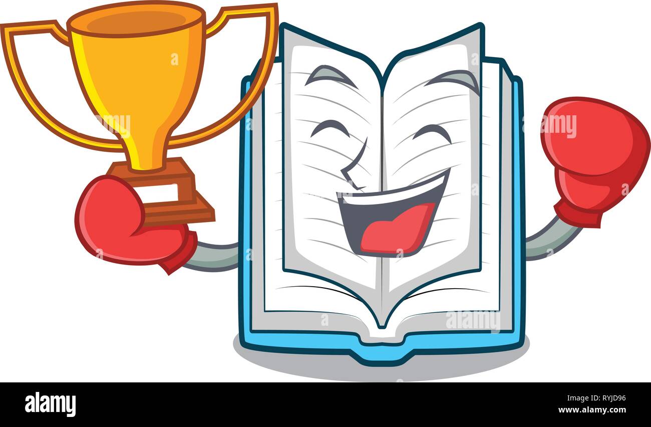 Boxing winner opened book in the cartoon box Stock Vector Image & Art ...