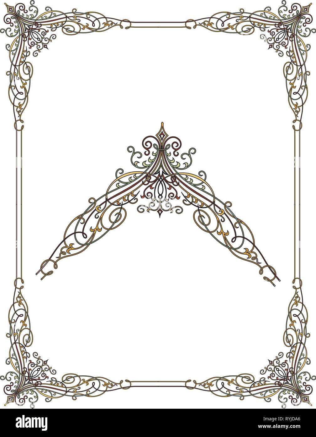 Old World Borders Vector - Tiled frame in plant leaves and flowers ...