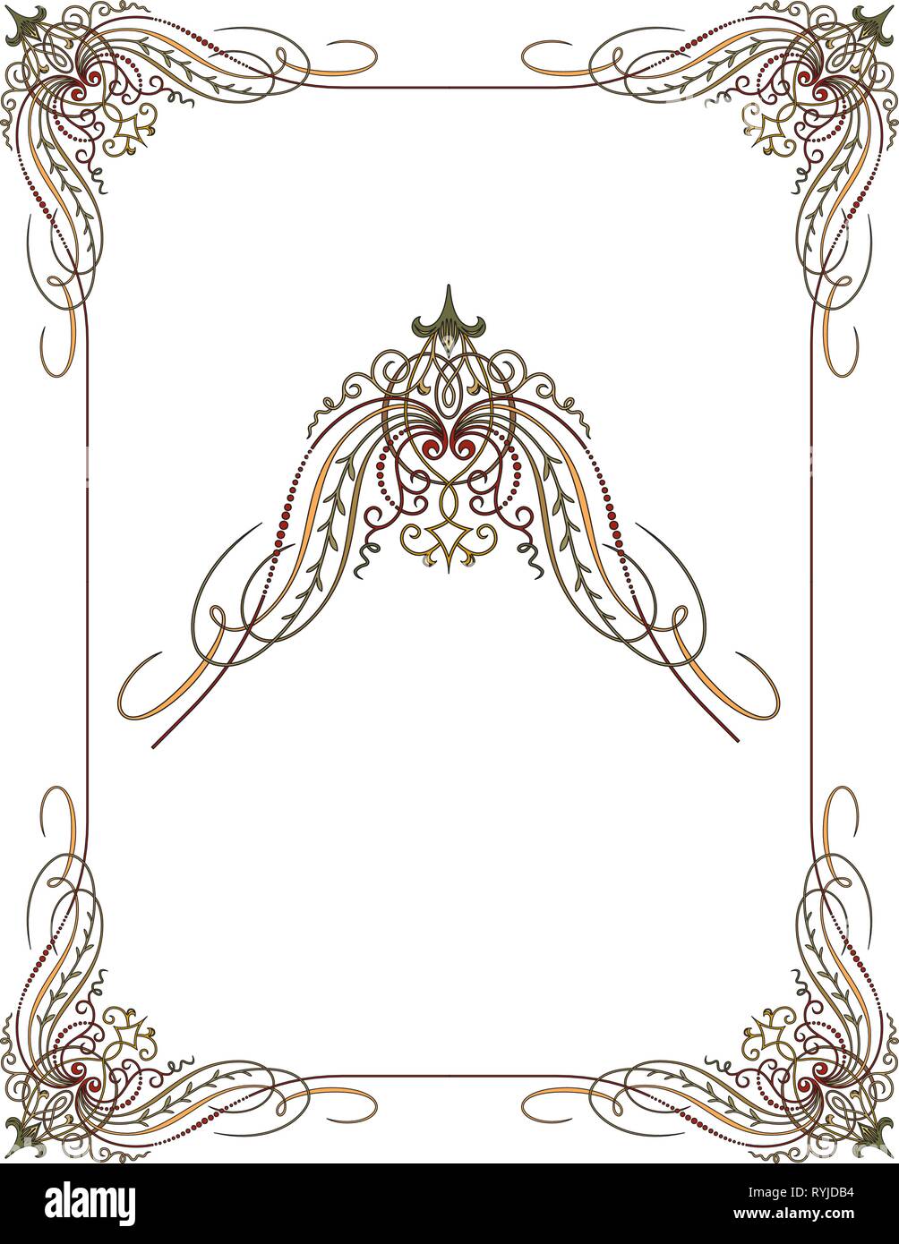 Old World Borders Vector - Tiled frame in plant leaves and flowers ...