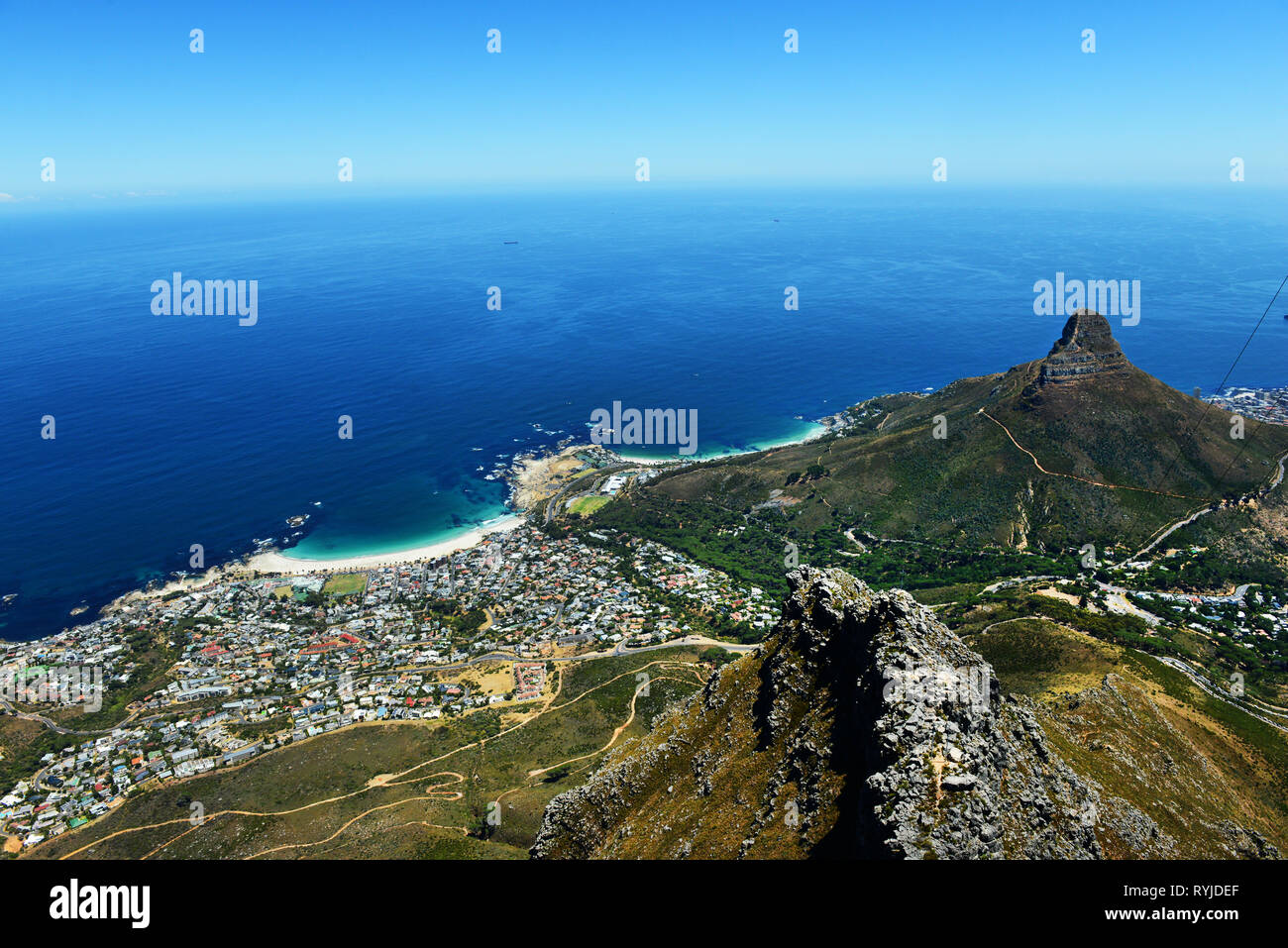 Cape Town's coastline as seen from the Table Mountain Stock Photo - Alamy