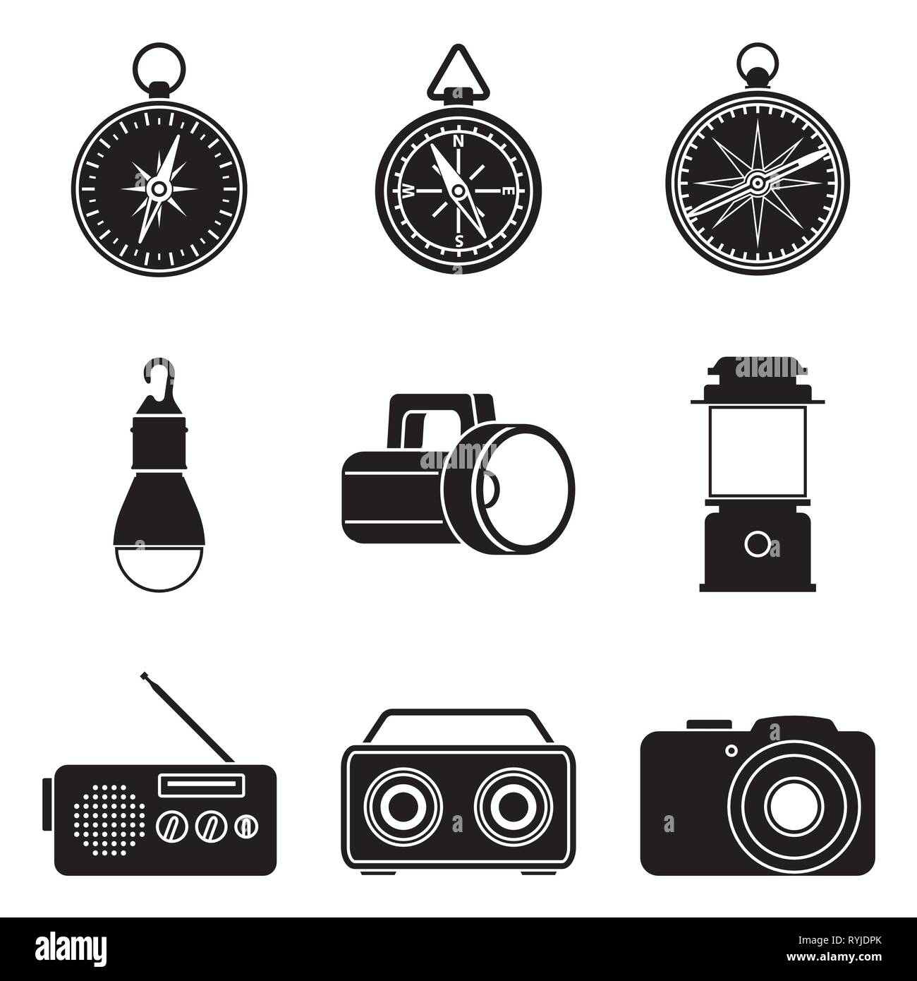 Camping gear vector vectors Cut Out Stock Images & Pictures - Alamy