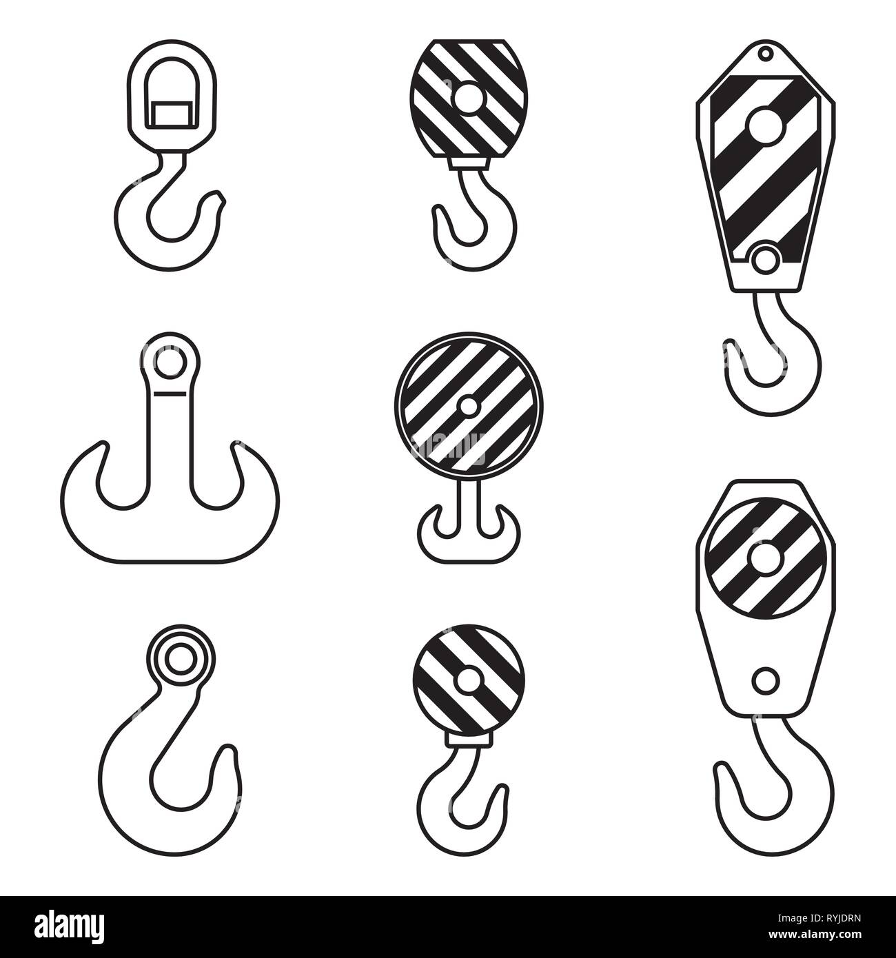 Lifting hook and crane block. Vector illustration Stock Vector Image ...