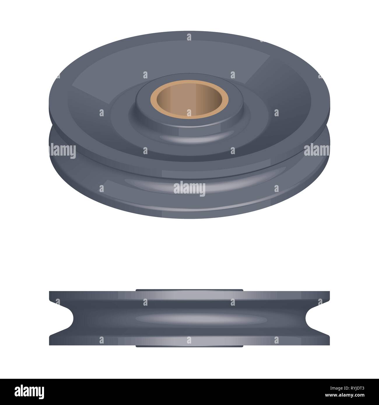 Wire rope sheave. Lifting equipment. 3D effect vector Stock Vector ...
