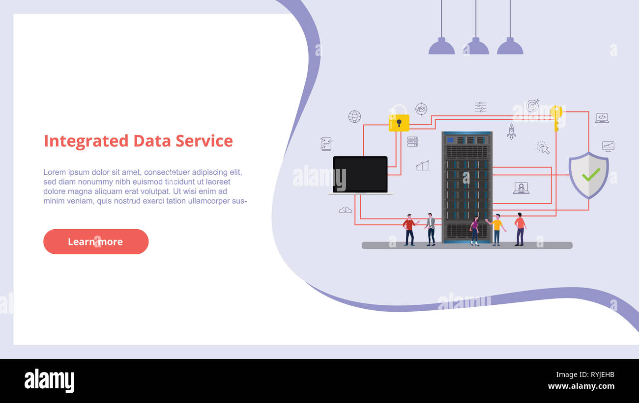 integrated data service concept with people for website design template ...