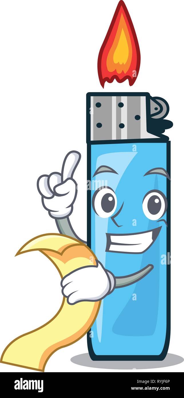 With menu plastic lighters placed the mascot pocket Stock Vector Image ...