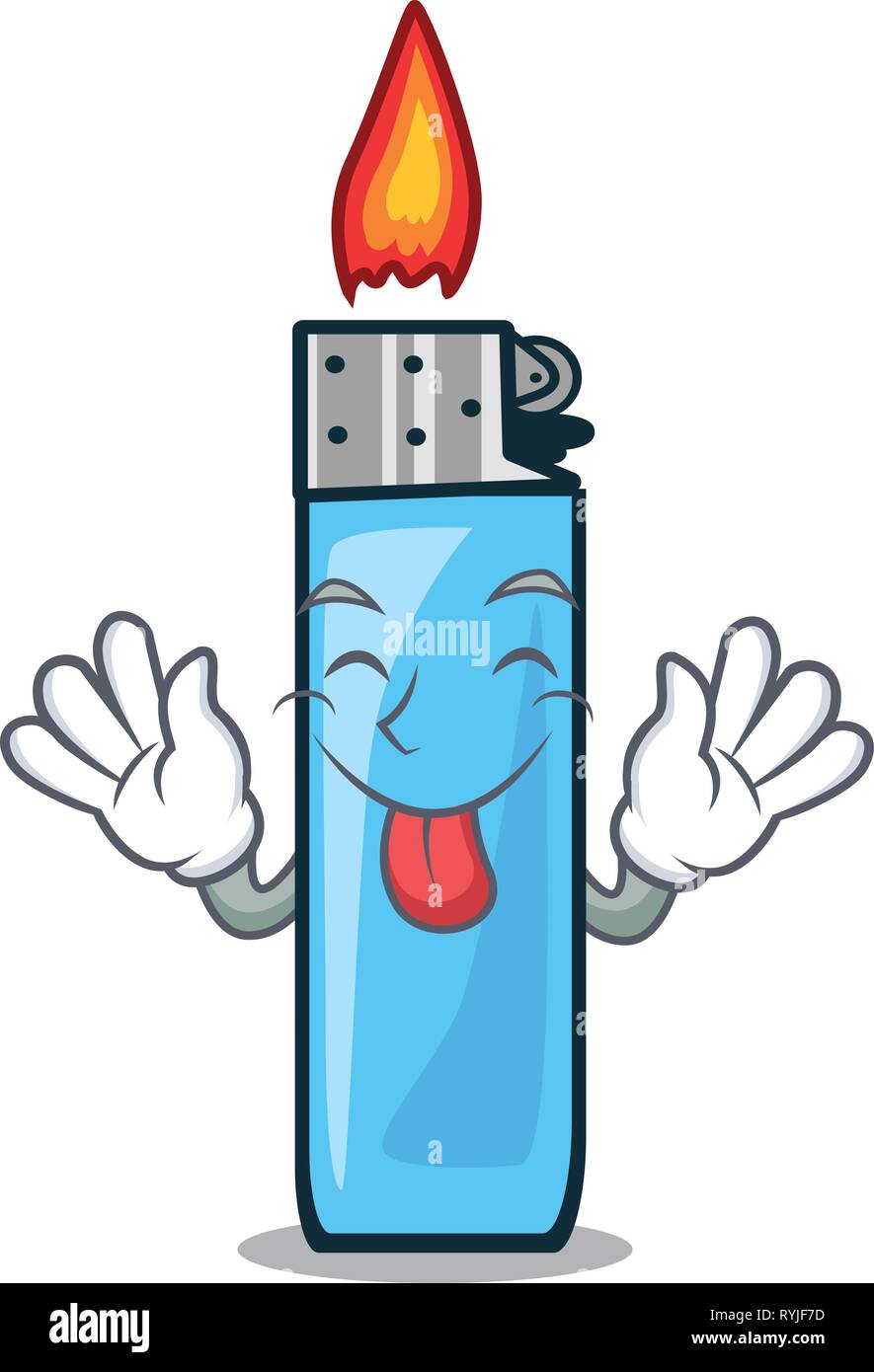 Tongue out plastic lighters above tables cartoon wood Stock Vector ...