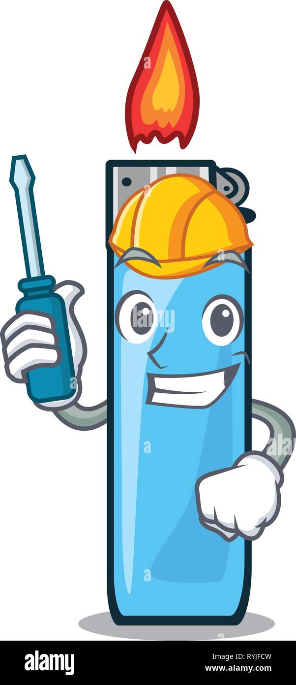 Automotive plastic lighters above tables cartoon wood Stock Vector ...