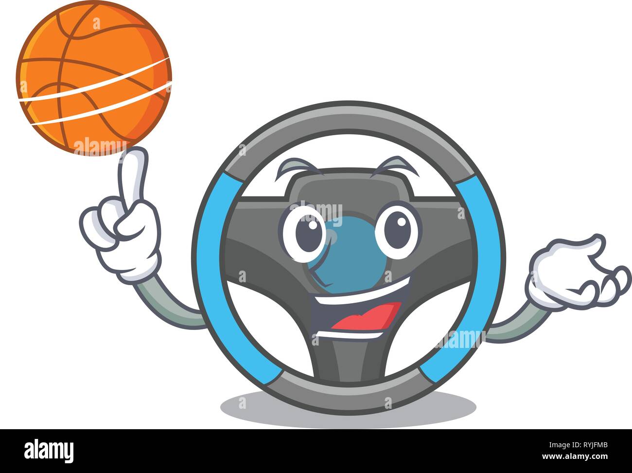 With basketball steering wheel isolated in the cartoon Stock Vector ...