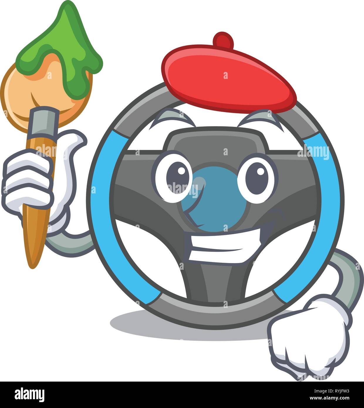 Artist steering wheel isolated in the cartoon Stock Vector Image & Art ...