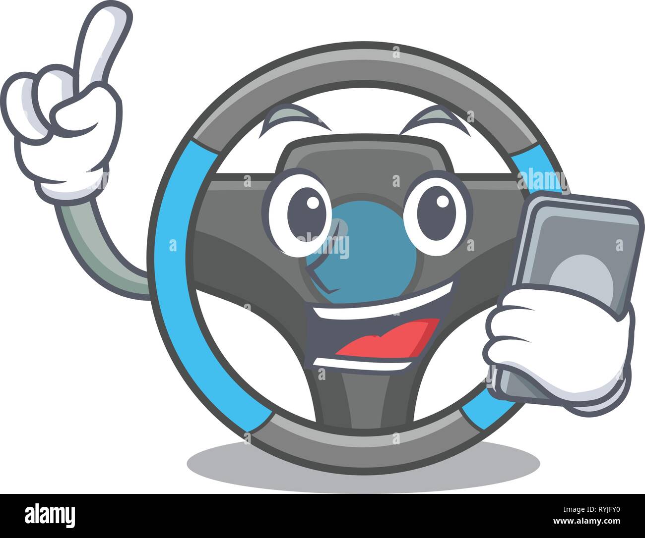 With phone steering wheel isolated in the cartoon Stock Vector Image ...