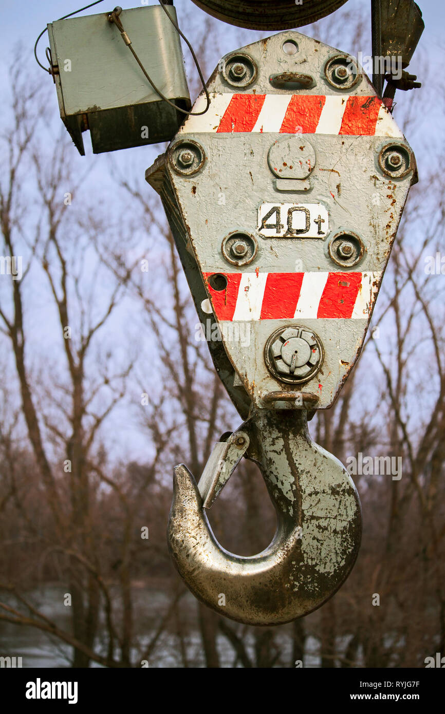 Construction crane hook hi-res stock photography and images - Alamy