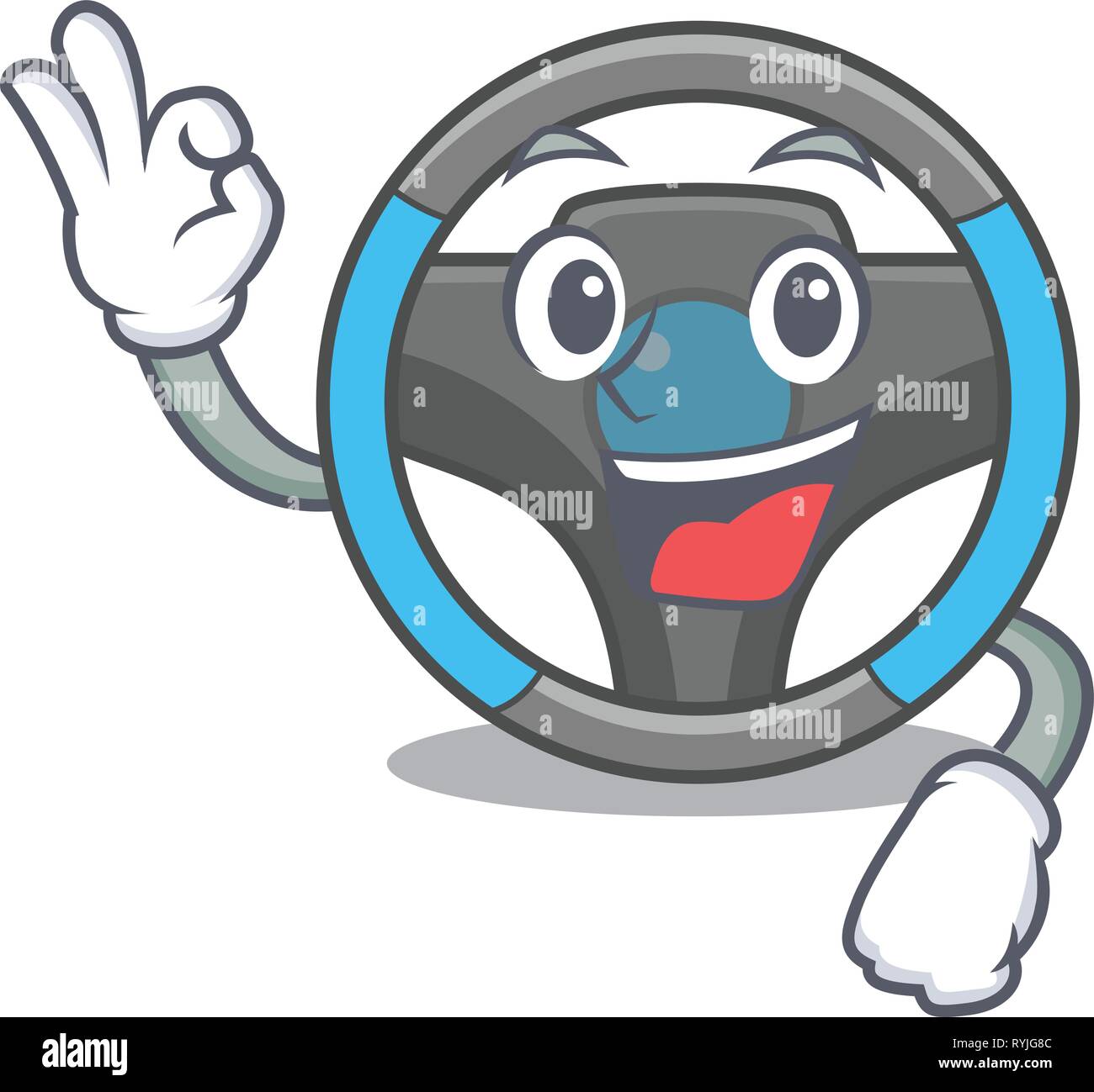 Steering wheel in truck Stock Vector Images - Alamy