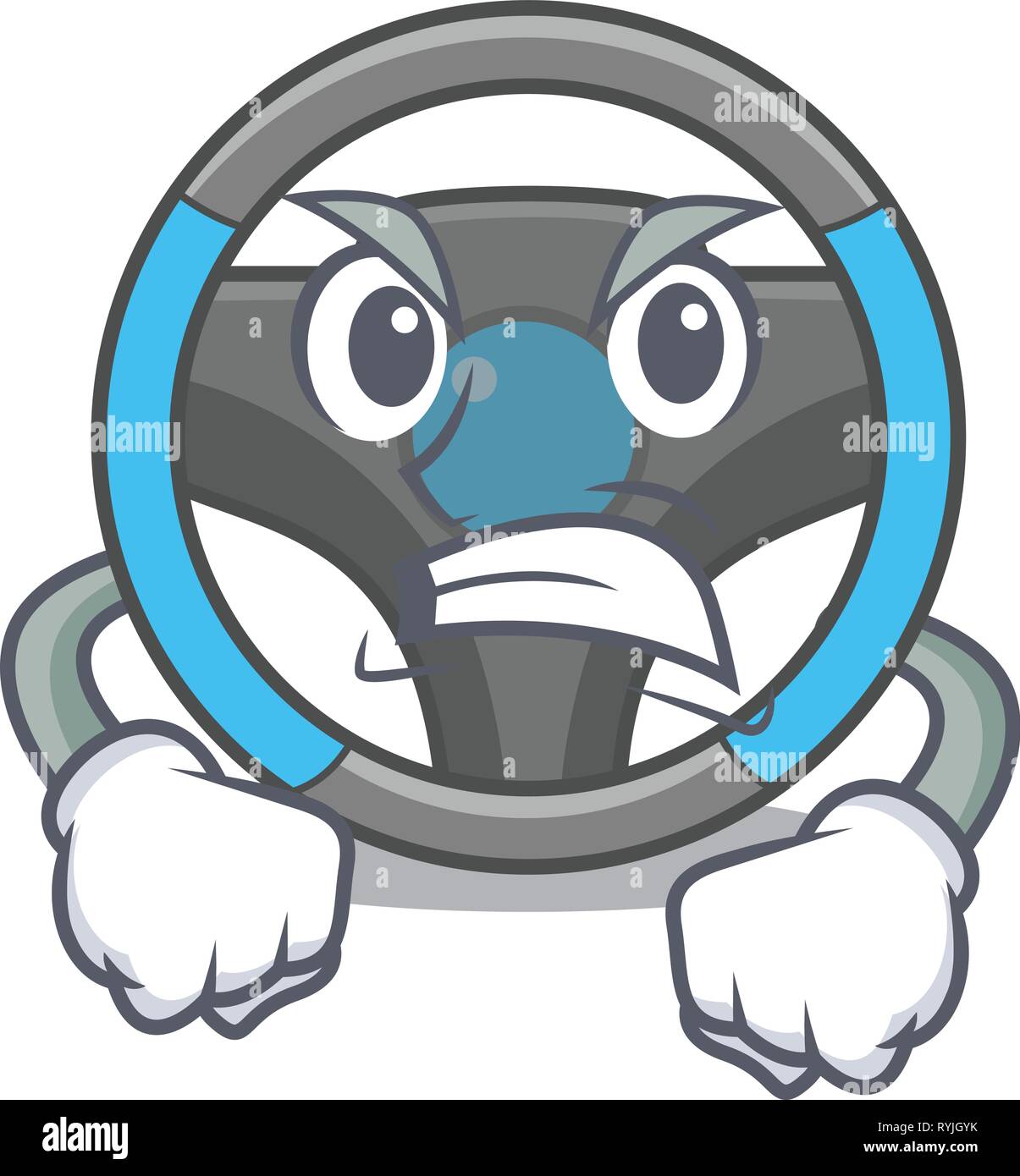 Angry steering wheel in a mascot box Stock Vector Image & Art - Alamy