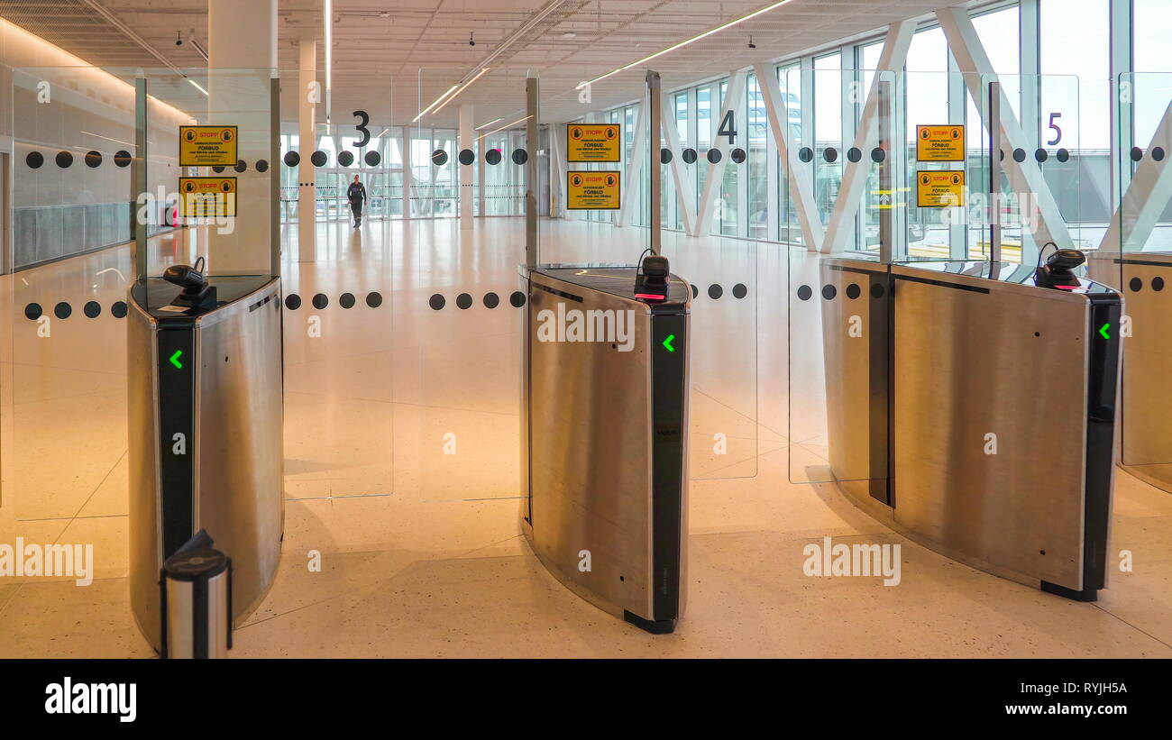The view inside the passenger terminal in Stockholm Swedens harbor port ...