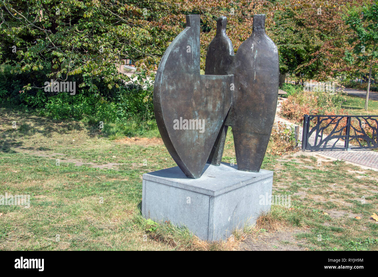 Bronze Statue Communicatie At Amsterdam The Netherlands 2018 Stock ...