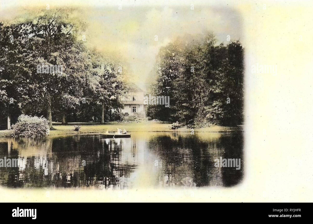 Ponds, Historical images of buildings, Rowboats, Oschatz, 1898 ...