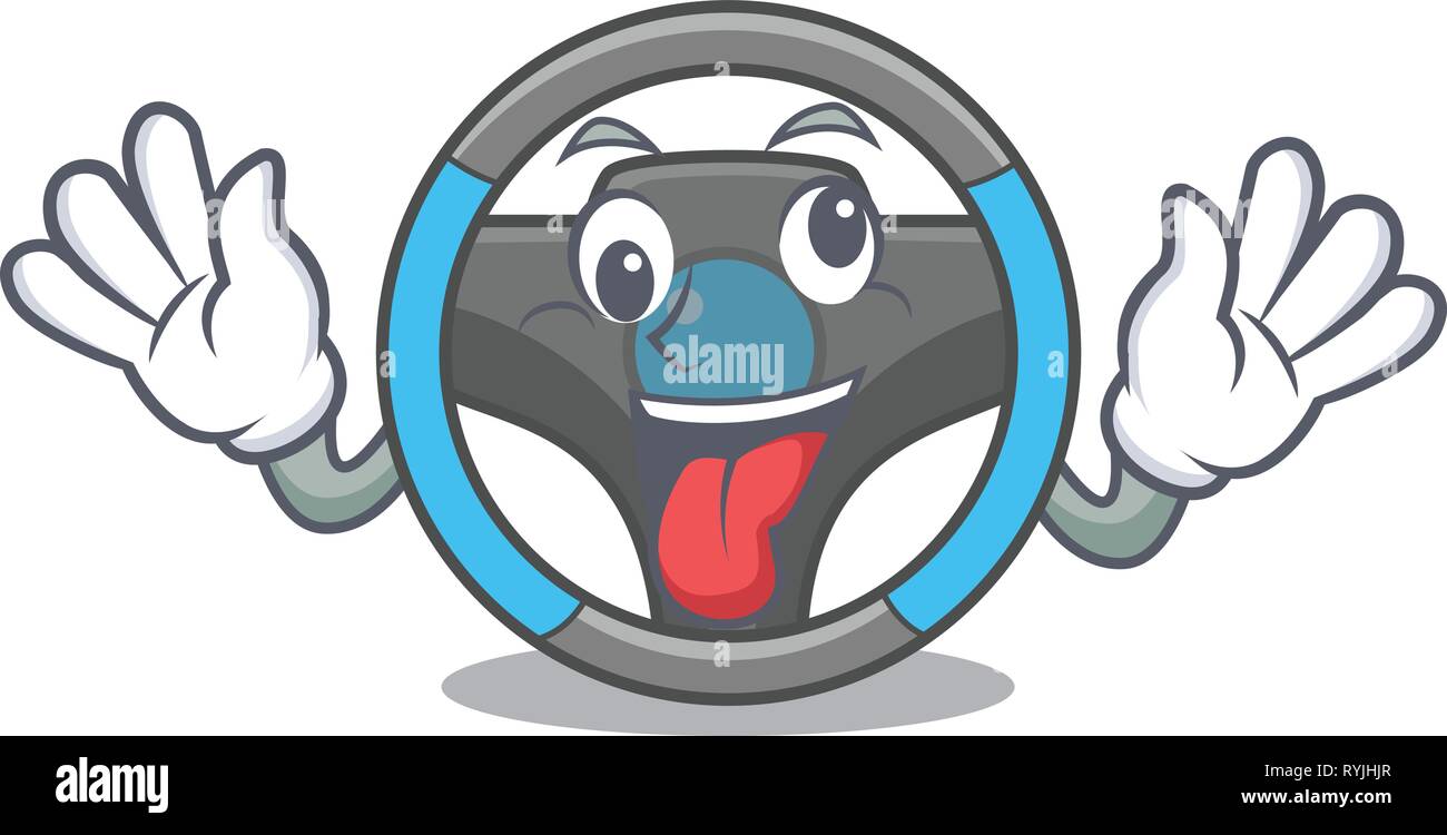 Crazy miniature steering wheel in cartoon shape Stock Vector Image ...