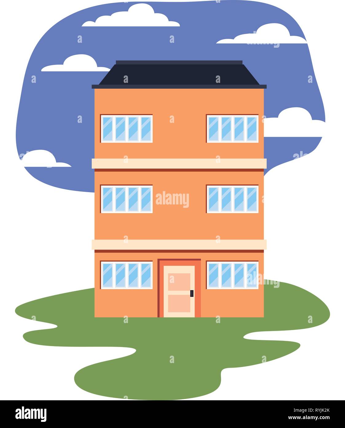 building urban structure on white background vector illustration Stock ...