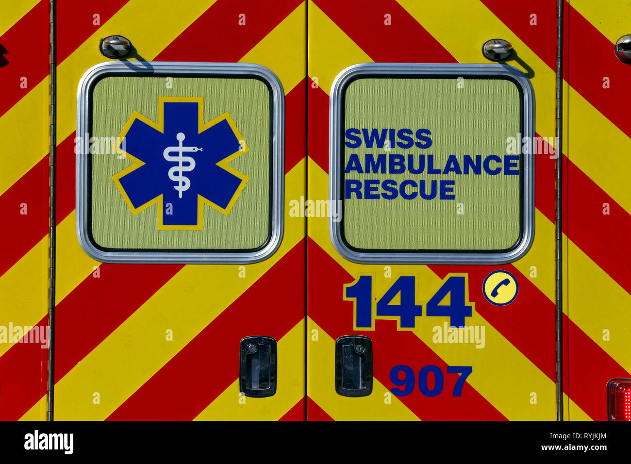 Swiss ambulance rescue. Geneva. Switzerland Stock Photo - Alamy