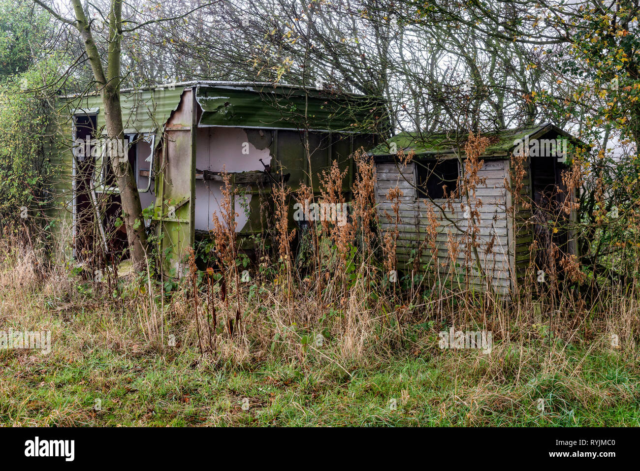 An abandoned caravan near Pickering Stock Photo - Alamy