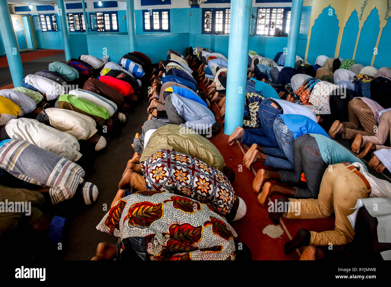 Friday prayer in an Abidjan mosque, Ivory Coast Stock Photo - Alamy