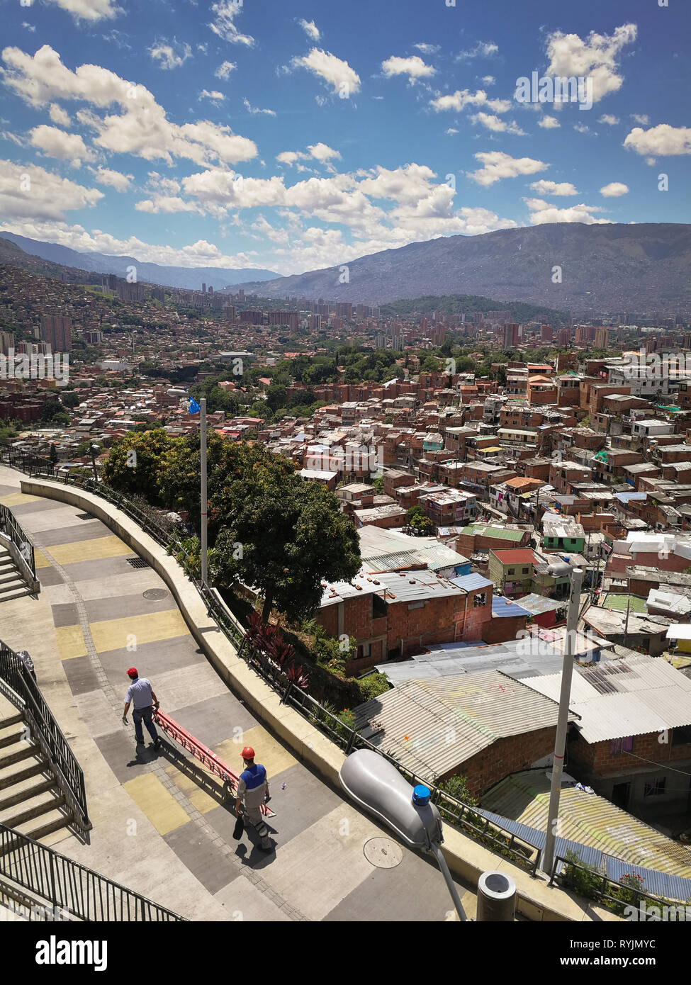 Comuna 13 view over Medellin, Colombia Stock Photo - Alamy