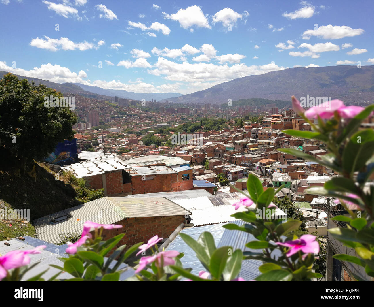 Comuna 13 view over Medellin, Colombia Stock Photo - Alamy