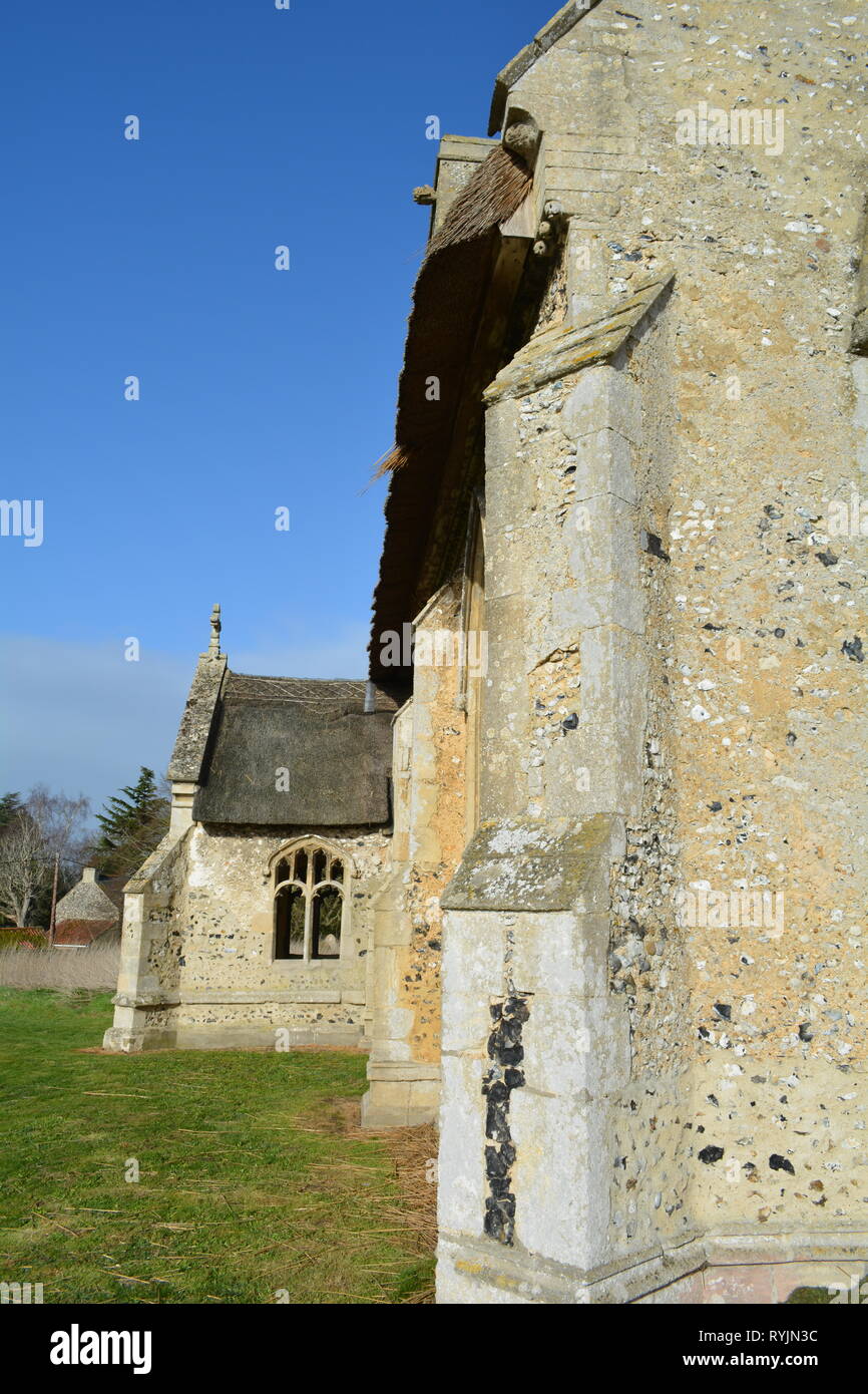 All saints church Icklingham Suffolk England. Rare thatched church ...