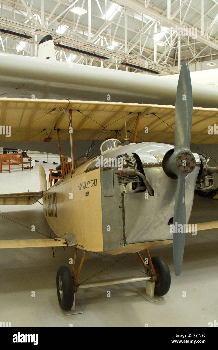 Hawker Cygnet 1920's Vintage Biplane Stock Photo - Alamy