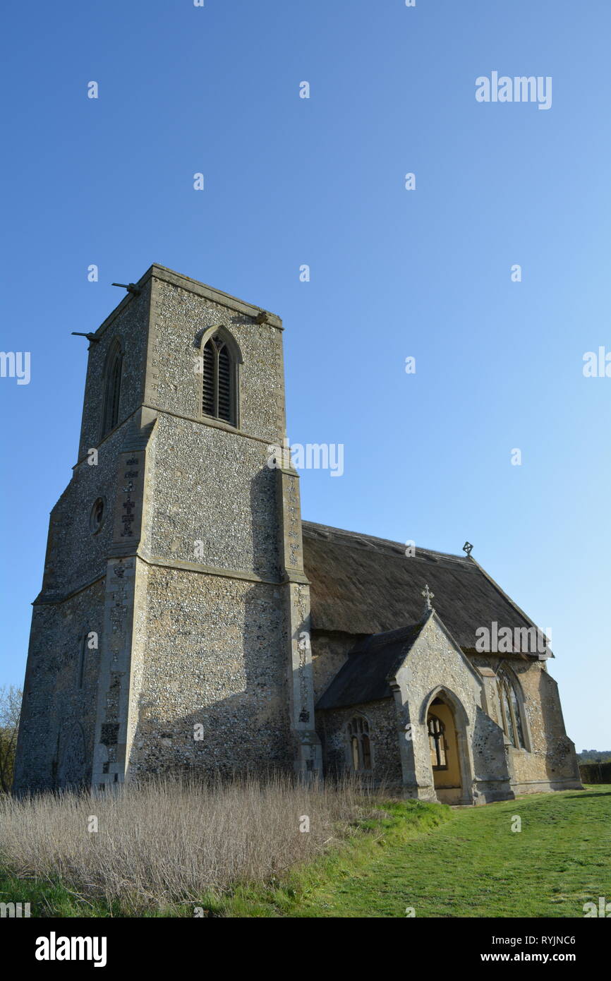All saints church Icklingham Suffolk England. Rare thatched church ...